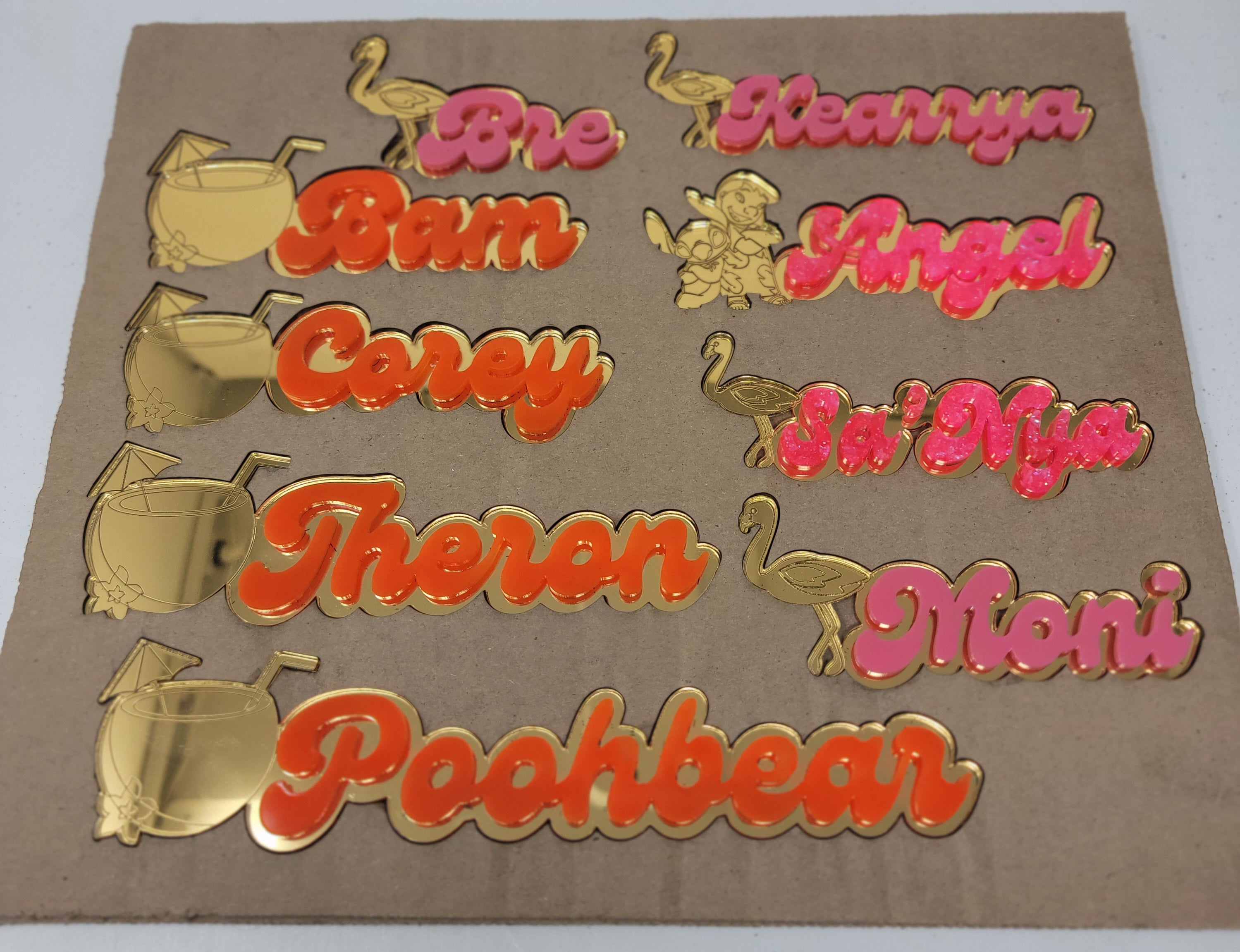 Hawaiian Name Plates | TCD Party Line and Acrylics